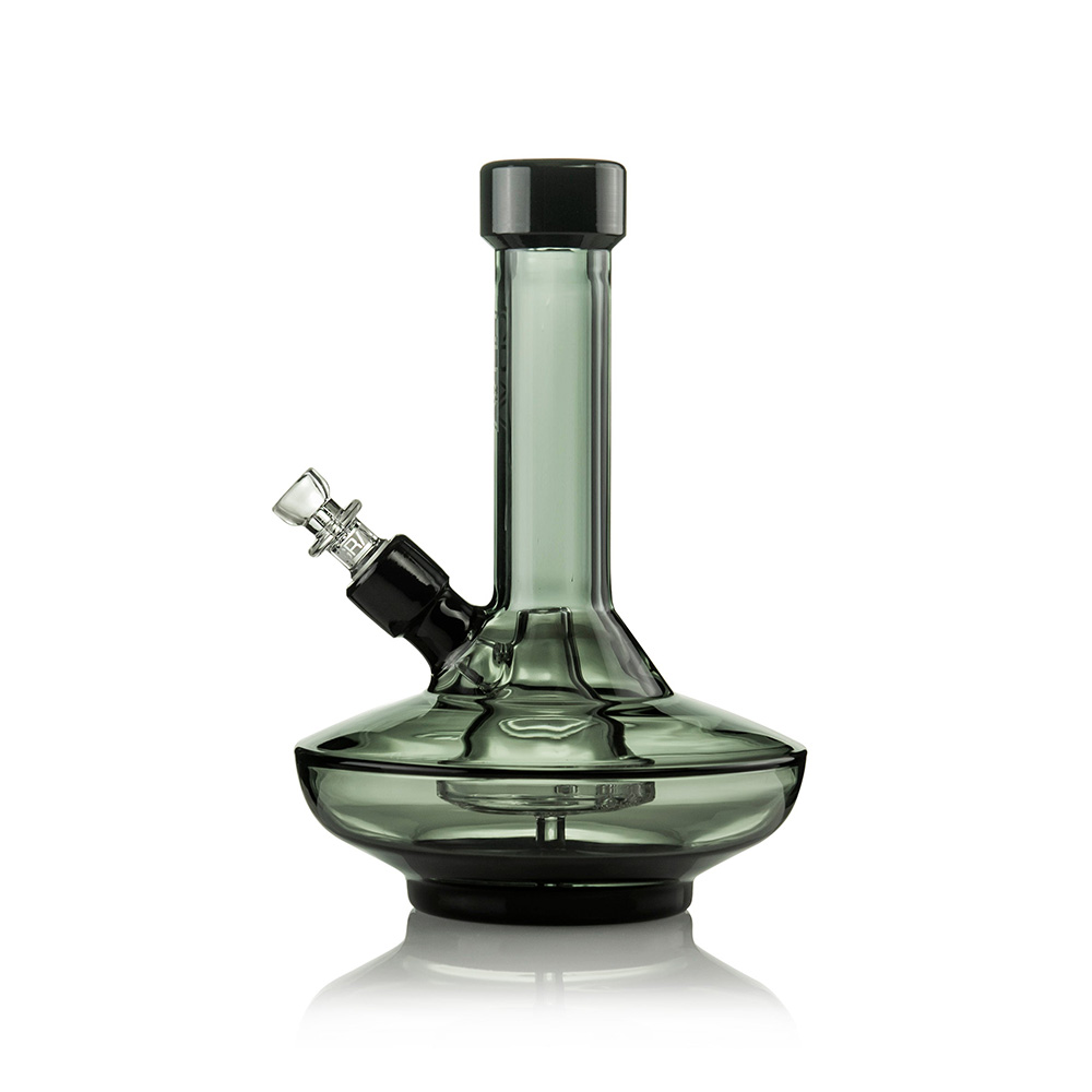 GRAV® Small Wide Base Water Pipe in Smoke with Black Accents - The ...